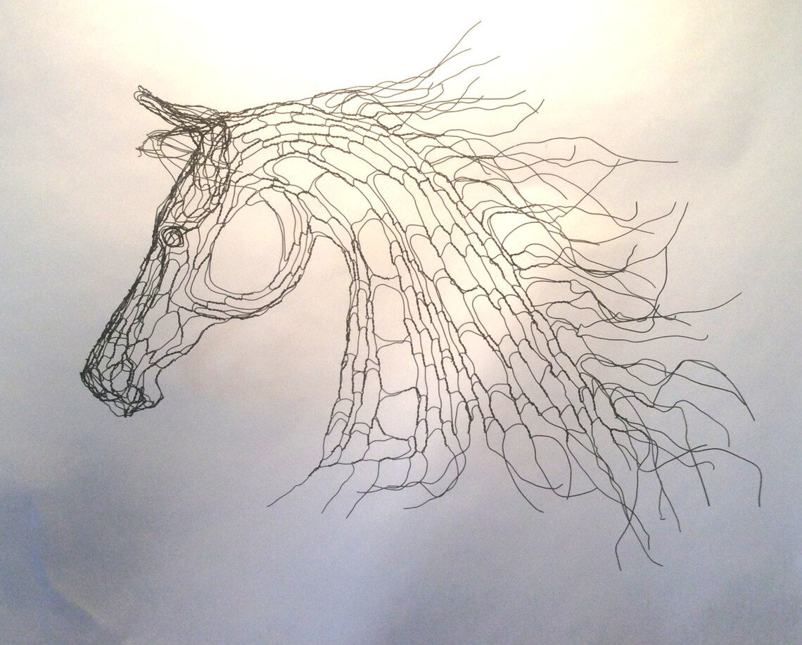 Horse Head 30 Wire Wall Art by Elizabeth Berrien - Etsy