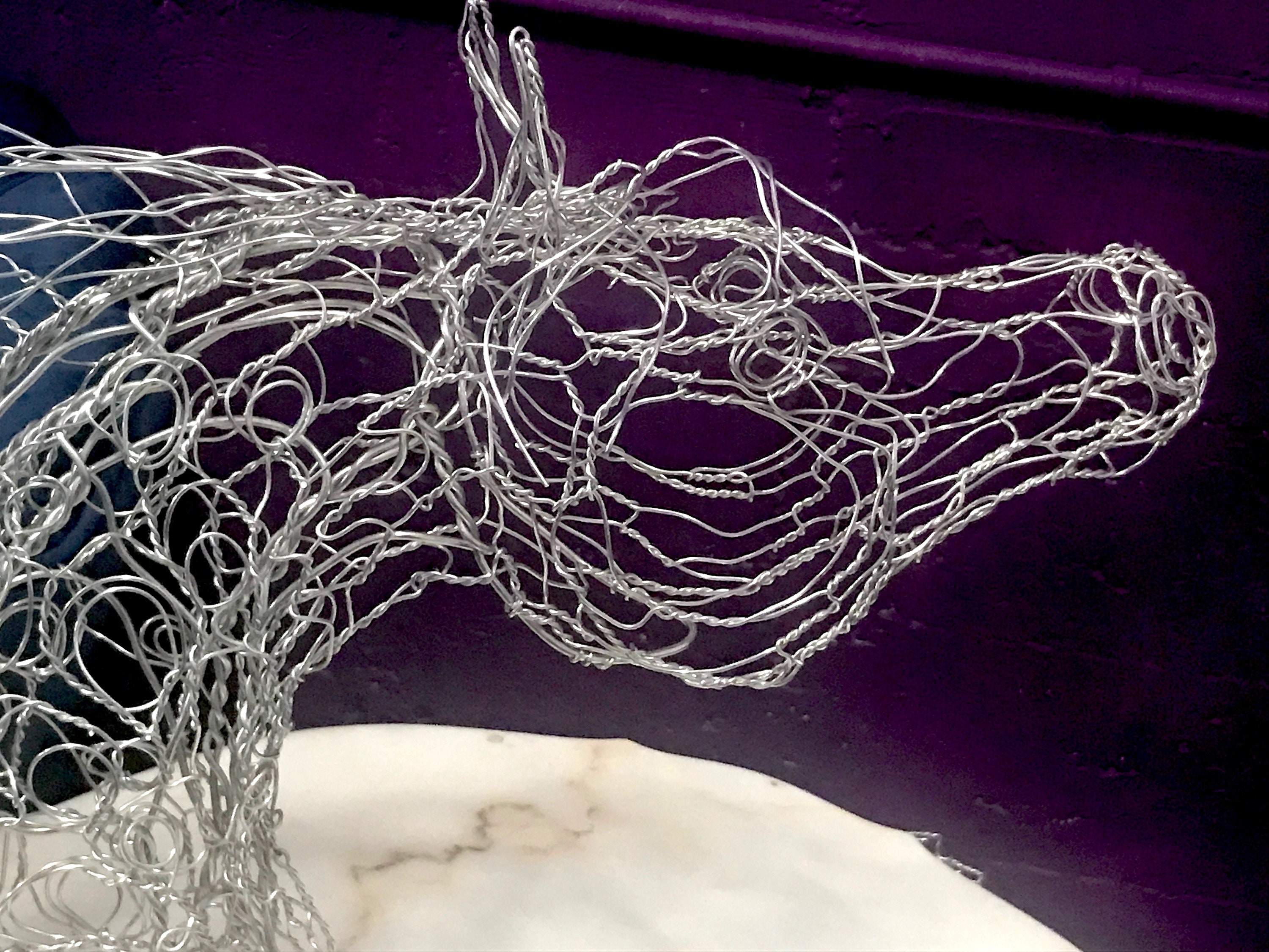 Arabian Horse Head Wire Sculpture, Silver Dappled, 27" 3D Wire Wall Art ...