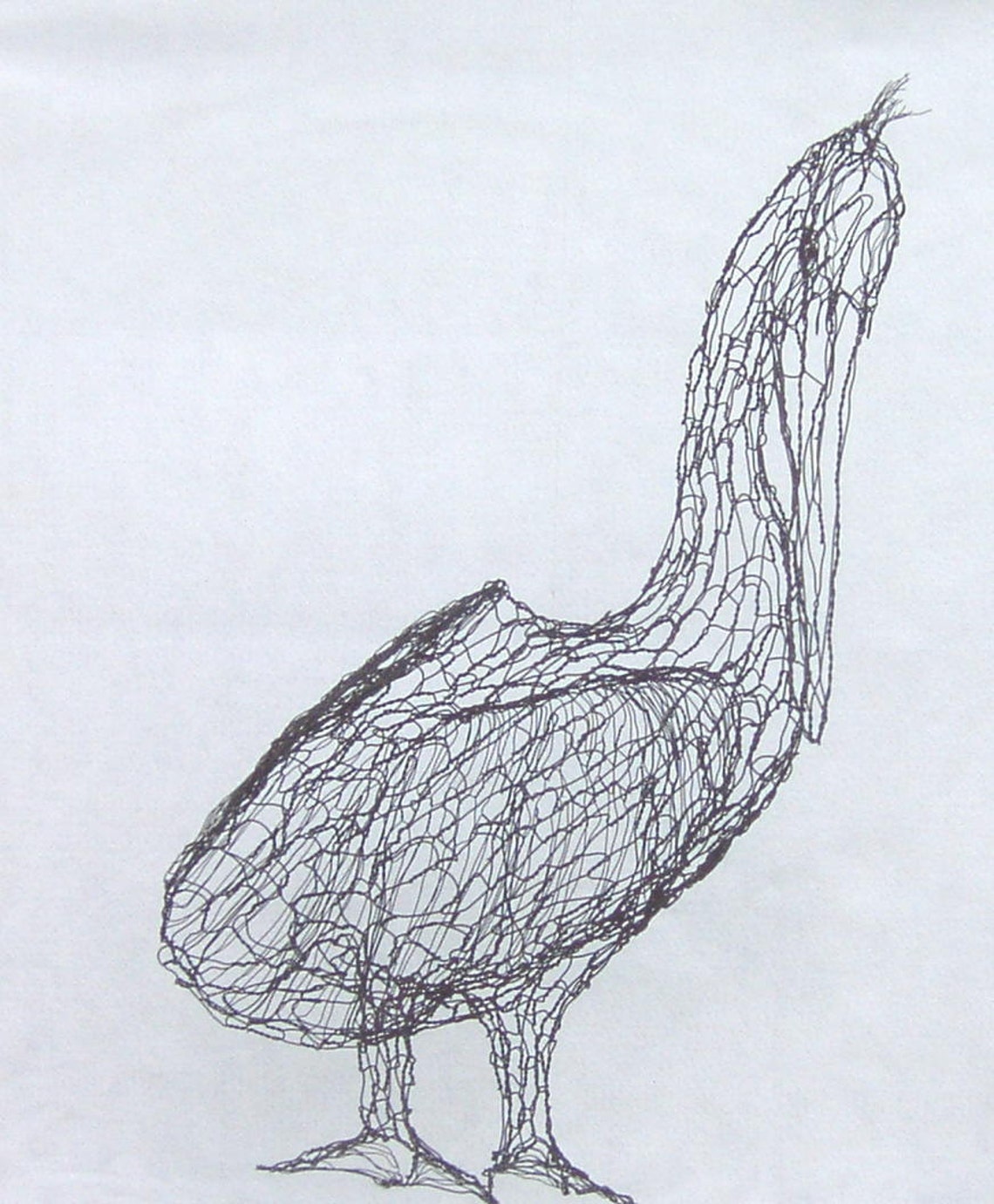 Brown Pelican, 27" 3D Wire Sculpture by Elizabeth Berrien - Etsy