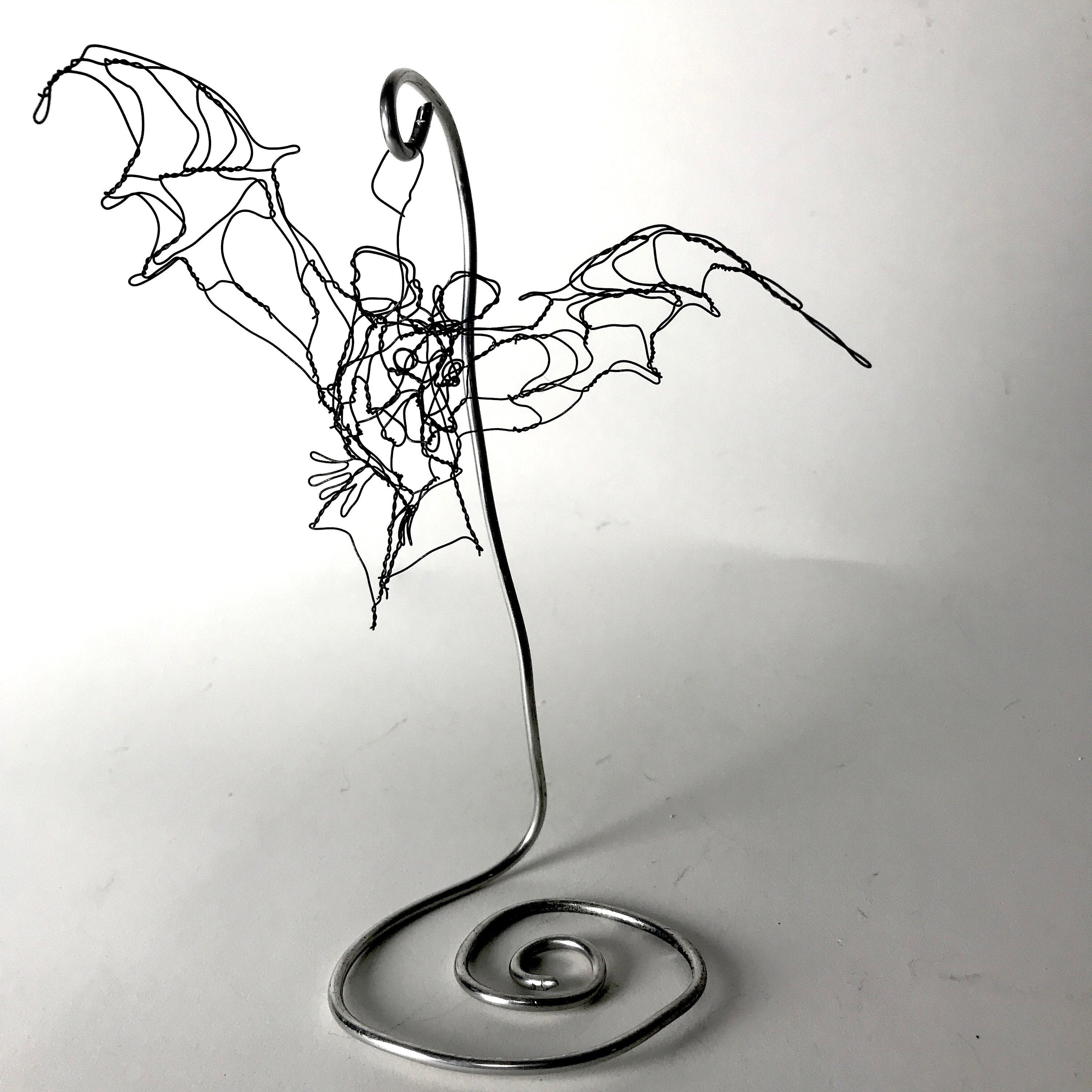 Wire Sculpture Bat 6" Wire Ornament With Stand by Master Wire Sculptor ...