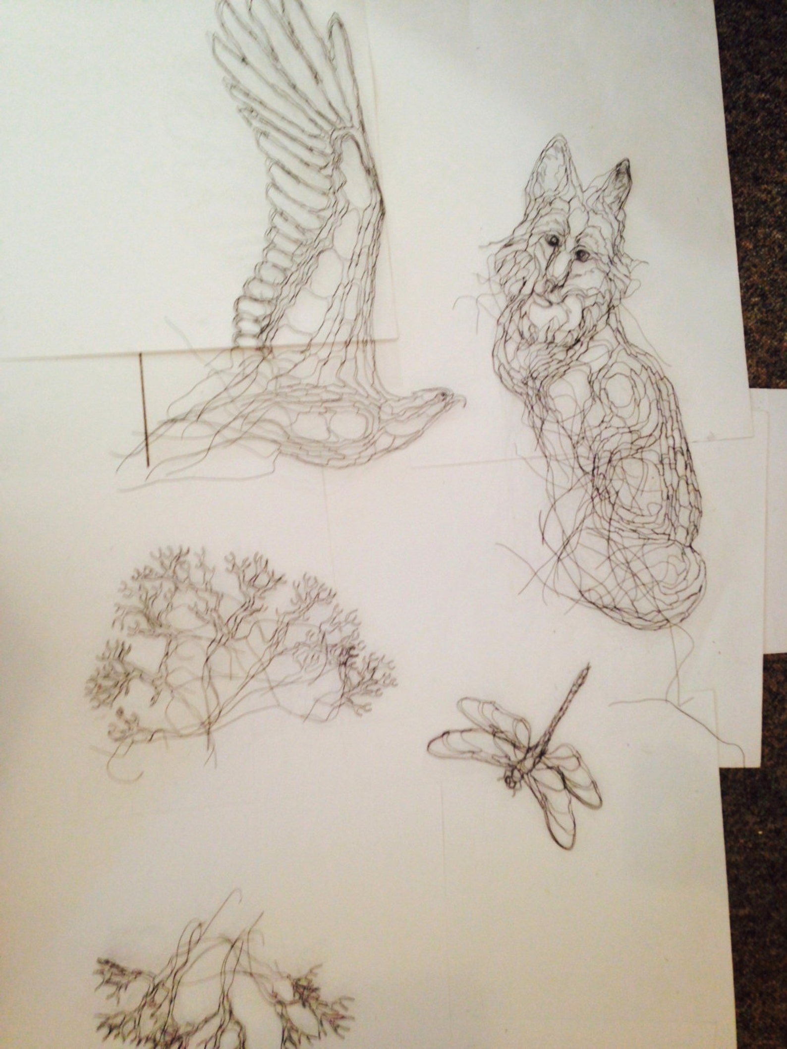 Wire Sculpture 2D Dragonfly Wall Art by Elizabeth Berrien, Famous Wire ...