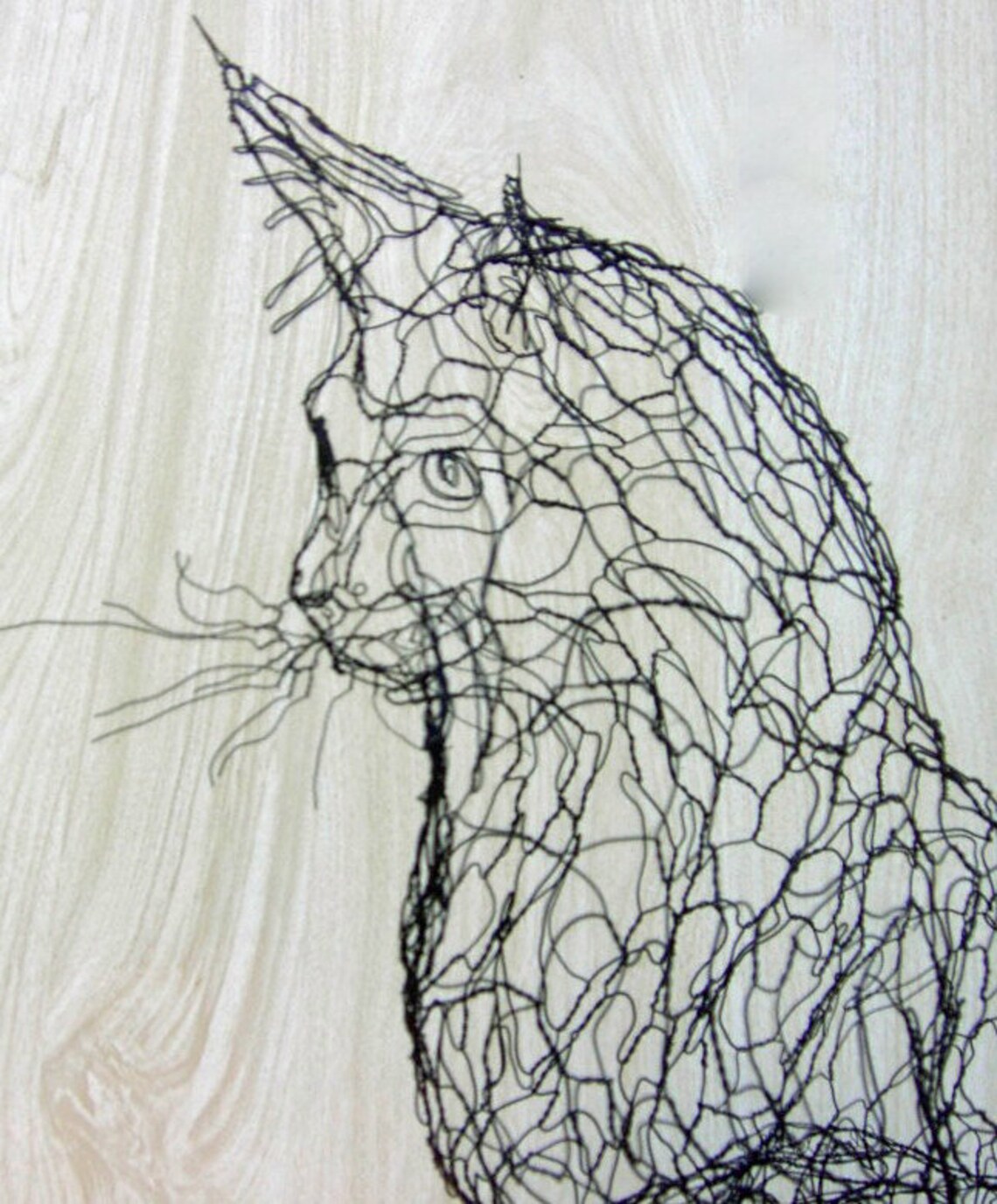 Maine Coon Cat 3D Wire Sculpture by Elizabeth Berrien - Etsy