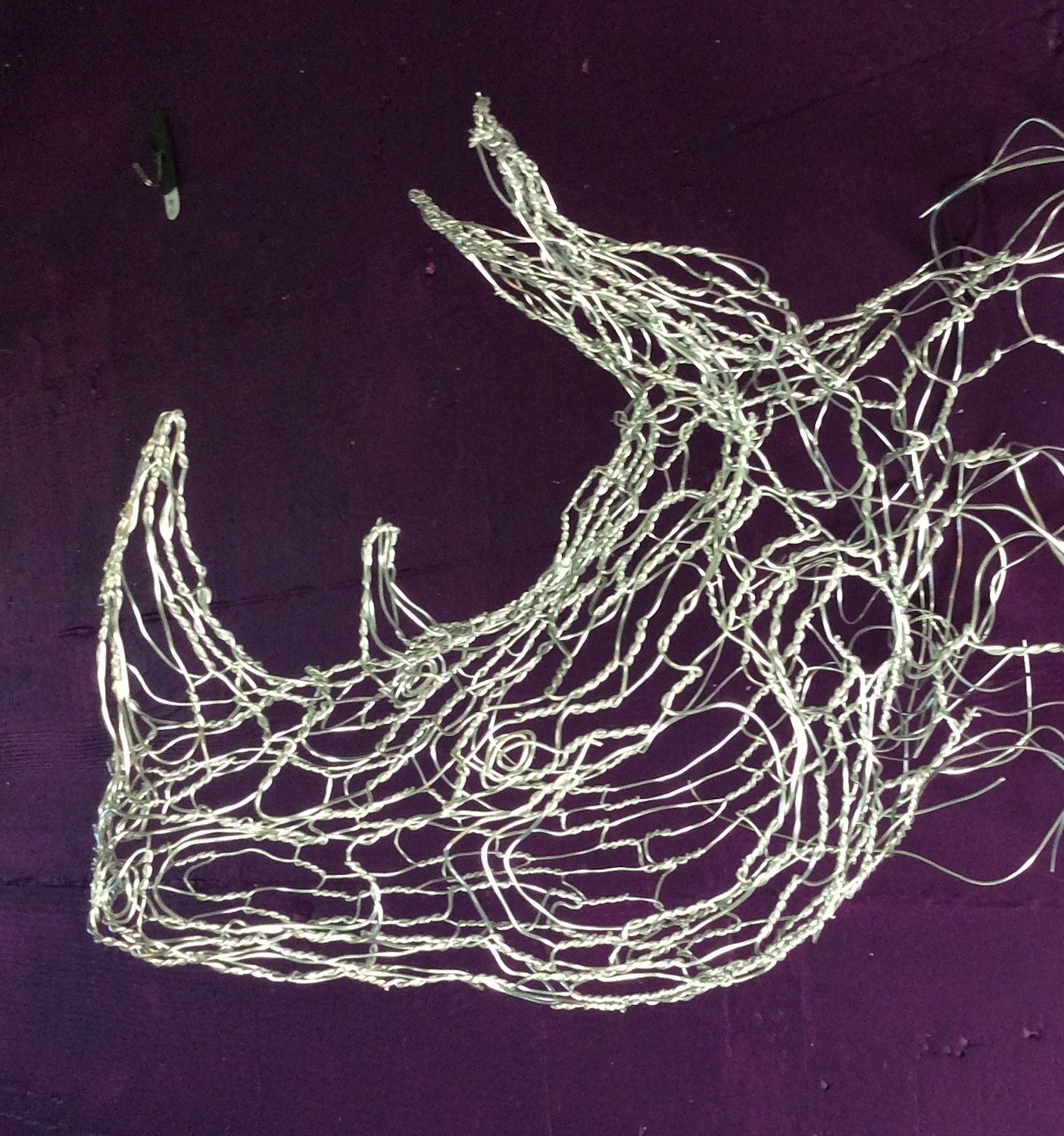 Black Rhino 30" Steel Wire Sculpture by Elizabeth Berrien - Etsy