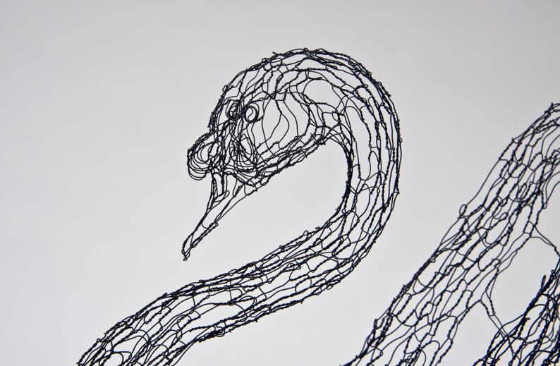 Mute Swan Taking Flight: 3D Wire Sculpture by Award-winning Artist ...