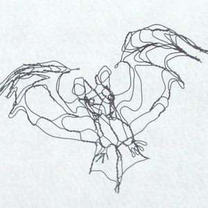 Wire Sculpture Bat 6 Wire Ornament with Stand by Master | Etsy