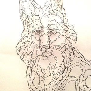 Gray Fox 2D Wire Wall Art Sculpture by Elizabeth Berrien - Etsy