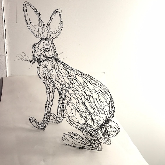 Hare Jack Rabbit Bunny Wire Sculpture by Elizabeth Berrien | Etsy