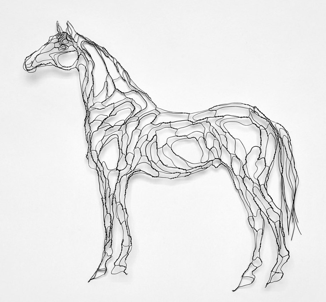 2D Custom/bespoke Wire Wall Art Horse, 18" X 24" by Elizabeth Berrien ...