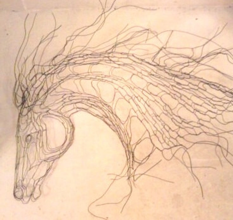 Horse Head 30" Wire Wall Art by Elizabeth Berrien, Internationally ...