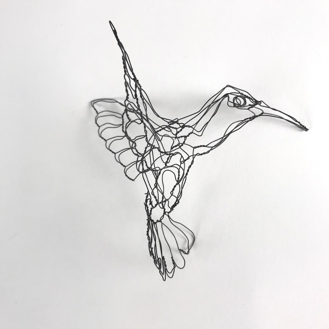 Hummingbird Wire Sculpture: 4" Wire Art Hummingbird With Stand by ...