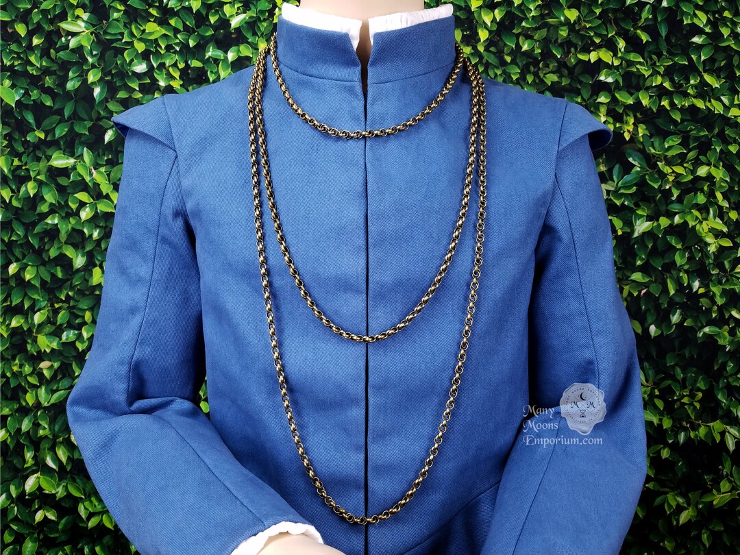 Renaissance Noble, Heavy Chain Necklace, Tudor Men, Bronze Neck Chain ...