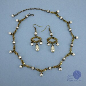 Lady Blythe Antique Gold Drop Pearl Renaissance Necklace, Renaissance ...