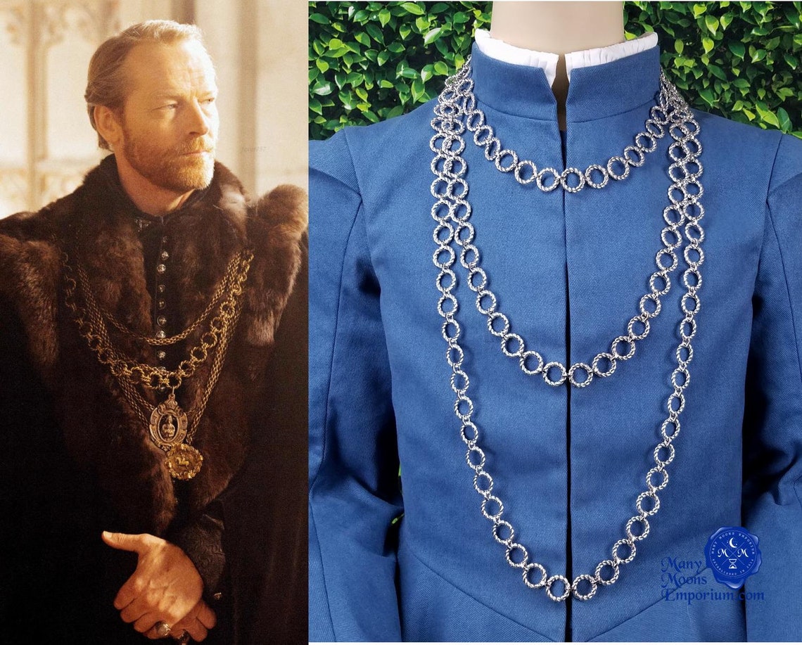 Medieval necklace for men large silver chain chain of | Etsy