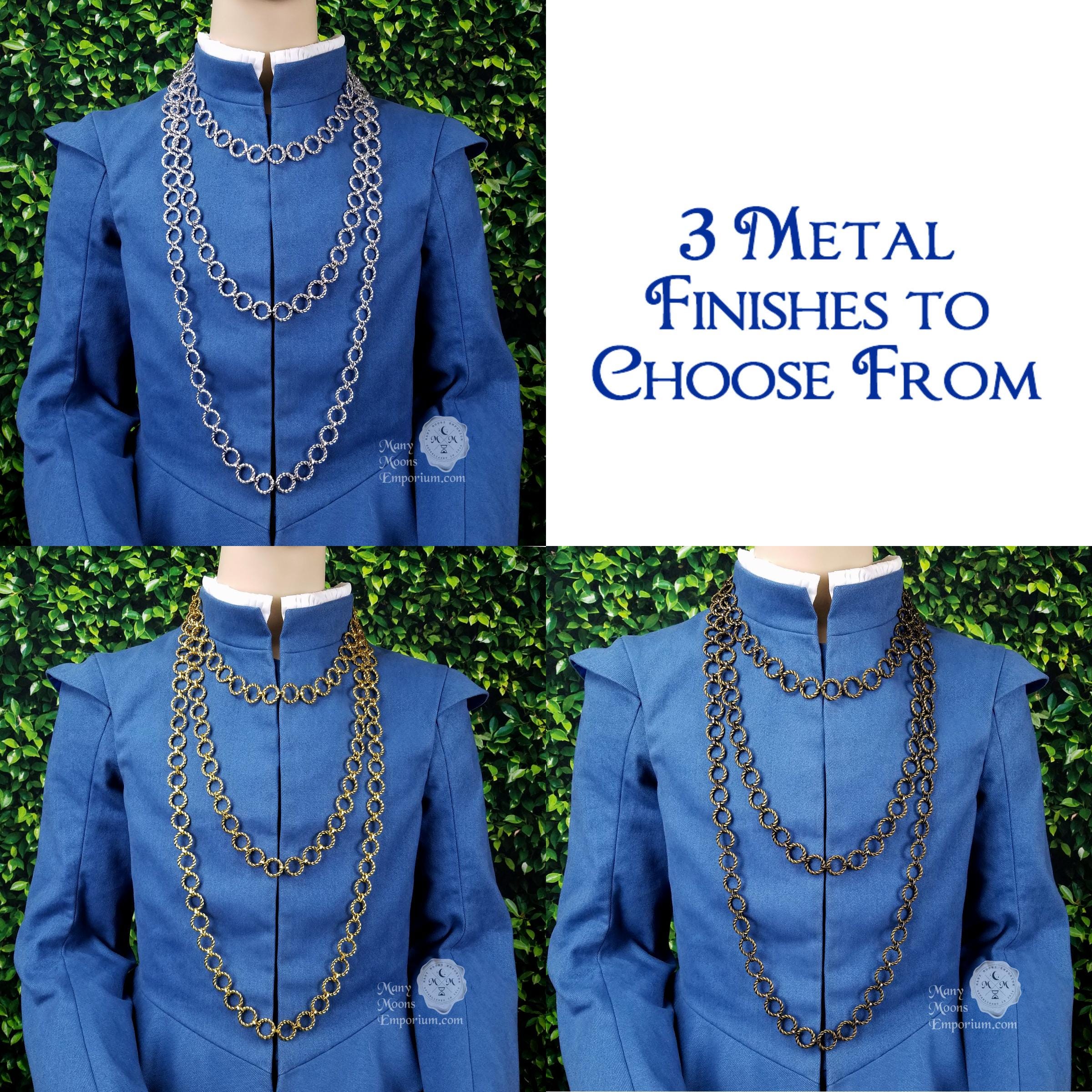 Medieval Necklace for Men, Large Silver Chain, Chain of Office, LARP ...