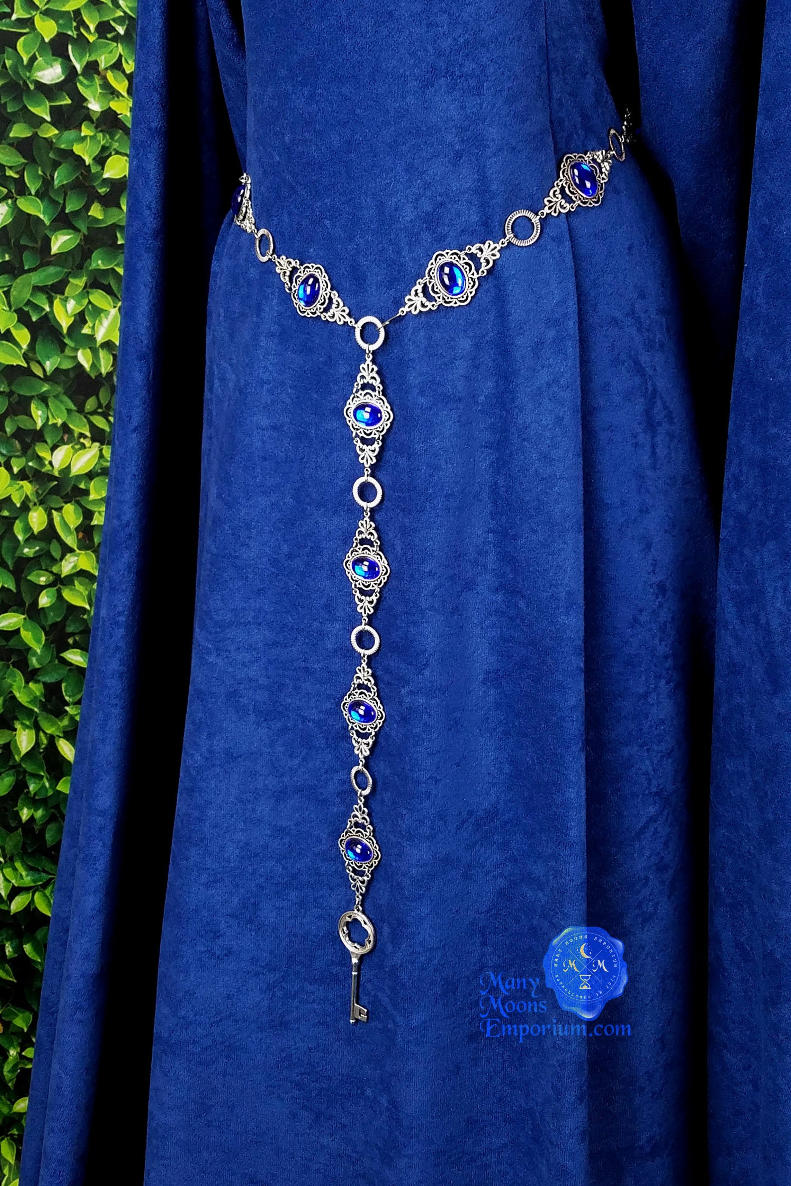 Renaissance Belt for Women, Antique Silver, Chain Belt, Jeweled Belt ...