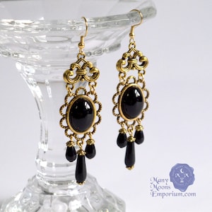 Red and Gold Earrings, Red Gem Earrings, Ruby Red, Costume Jewelry ...