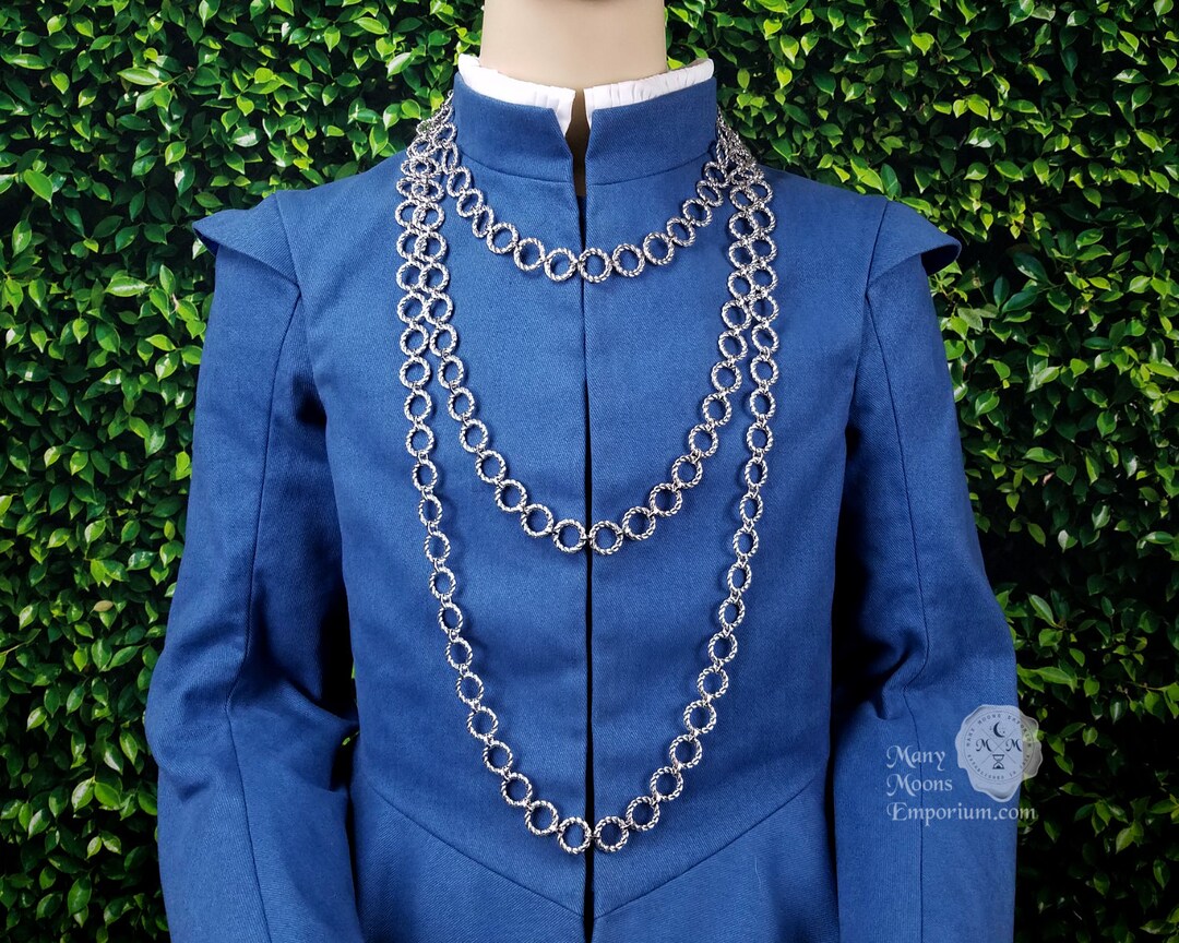 Medieval Necklace for Men, Large Silver Chain, Chain of Office, LARP ...