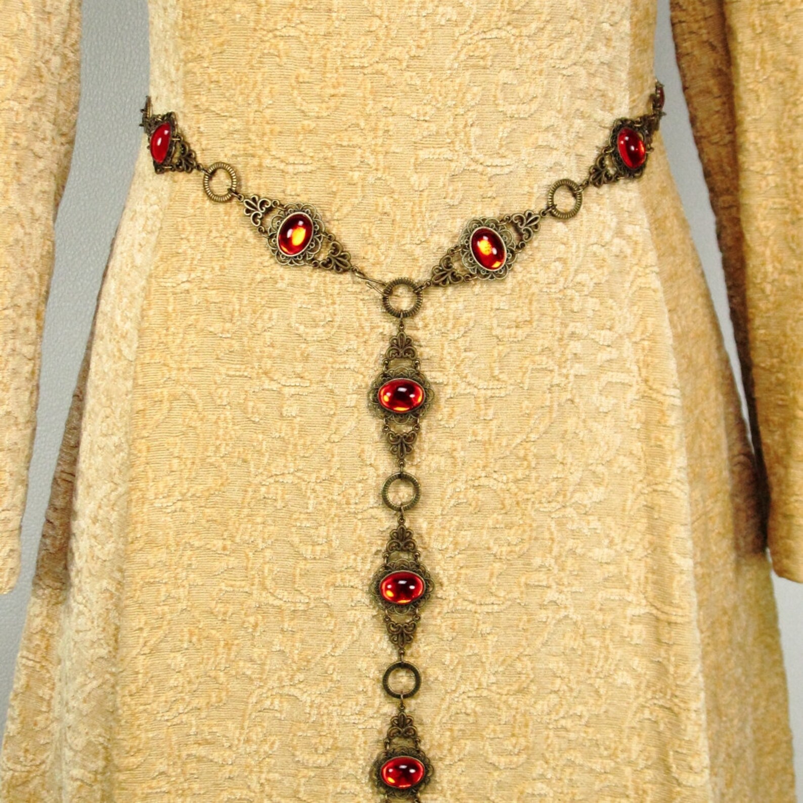 Pearl Chain Belt, Medieval Girdle, Renaissance Wedding, Brass Belt ...
