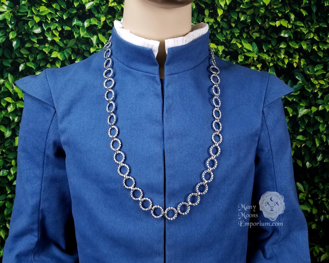 Medieval Necklace for Men, Large Silver Chain, Chain of Office, LARP ...