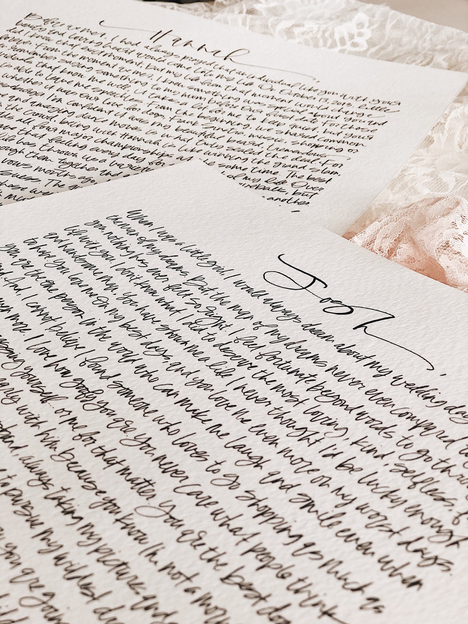 CALLIGRAPHY VOWS | Calligraphy Wedding Vows, Hand Lettered Wedding Vows ...