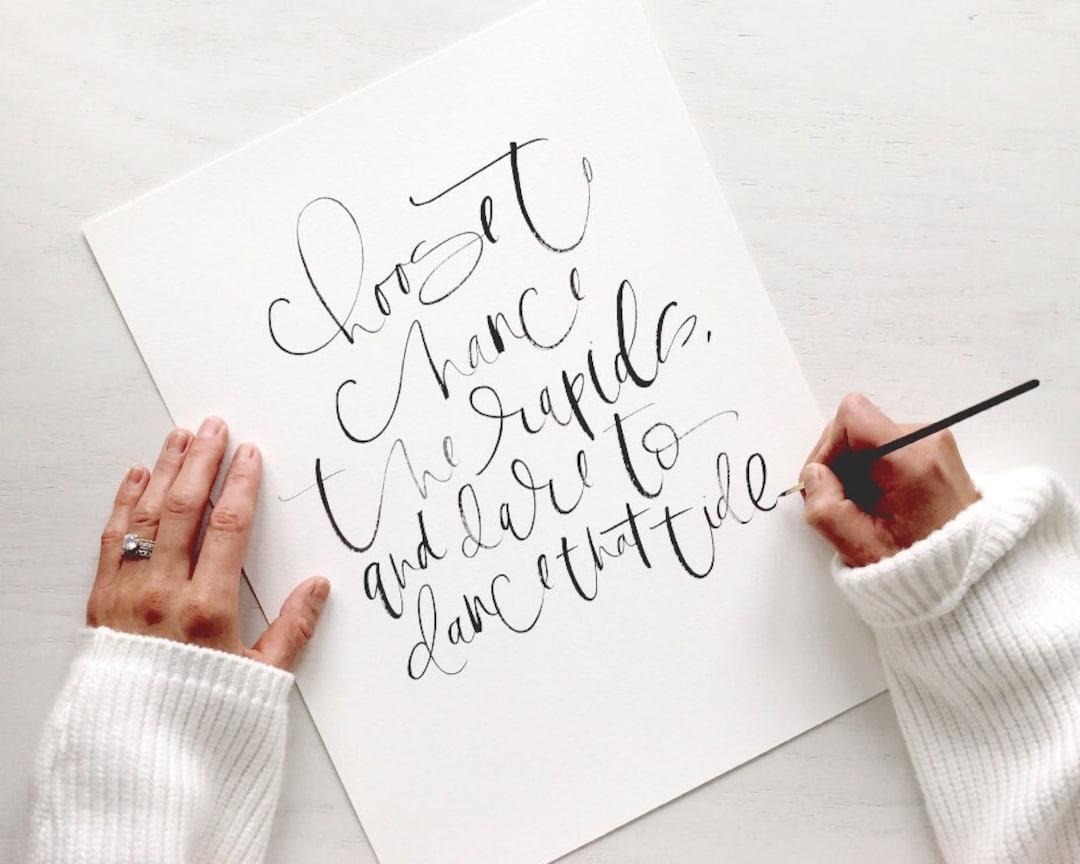 PHYSICAL CUSTOM PRINT | Brush Lettering Print, Hand Lettered Watercolor ...