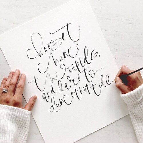 PHYSICAL CUSTOM PRINT Brush Lettering Print Hand Lettered - Etsy