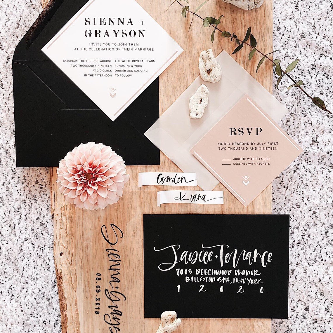 Black Envelope Calligraphy Addressing Hand Lettered Envelope | Etsy