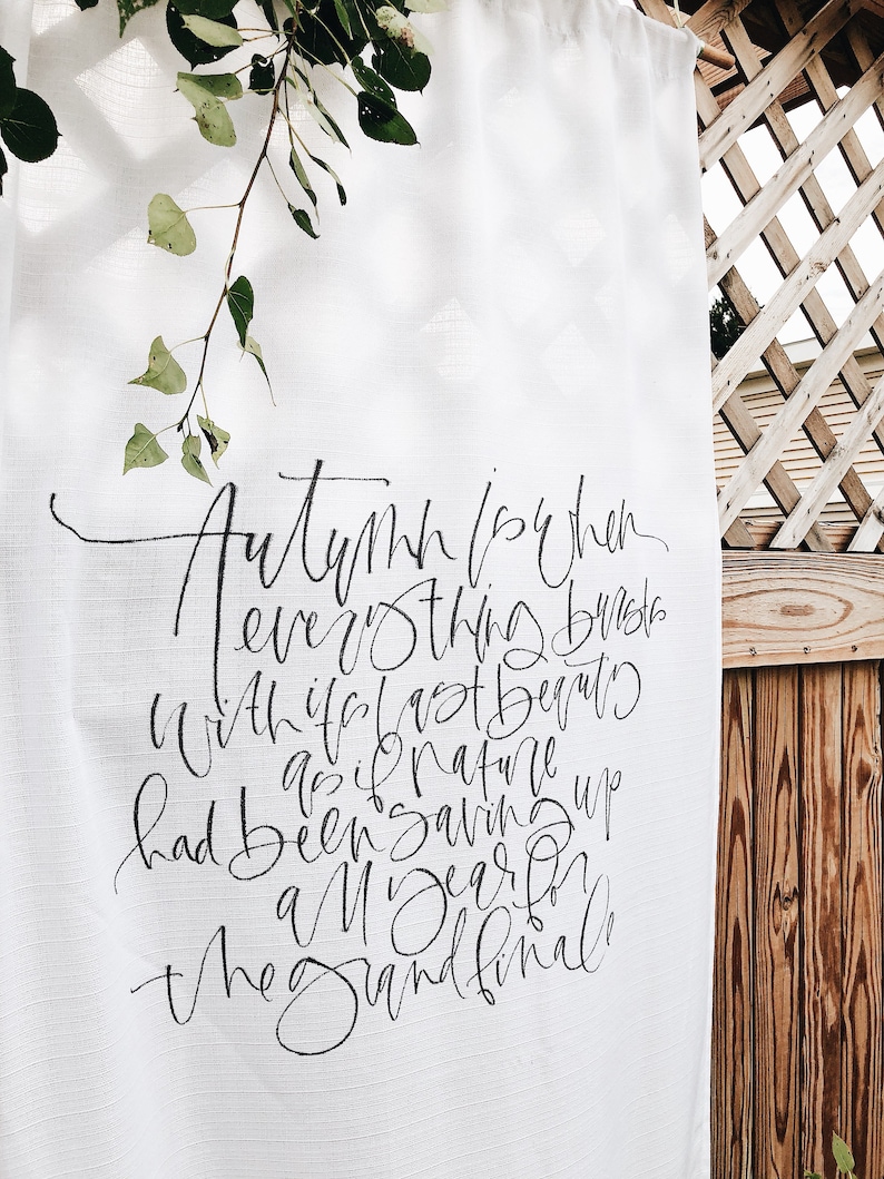 Custom Fabric Calligraphy Banner Wedding Calligraphy - Etsy