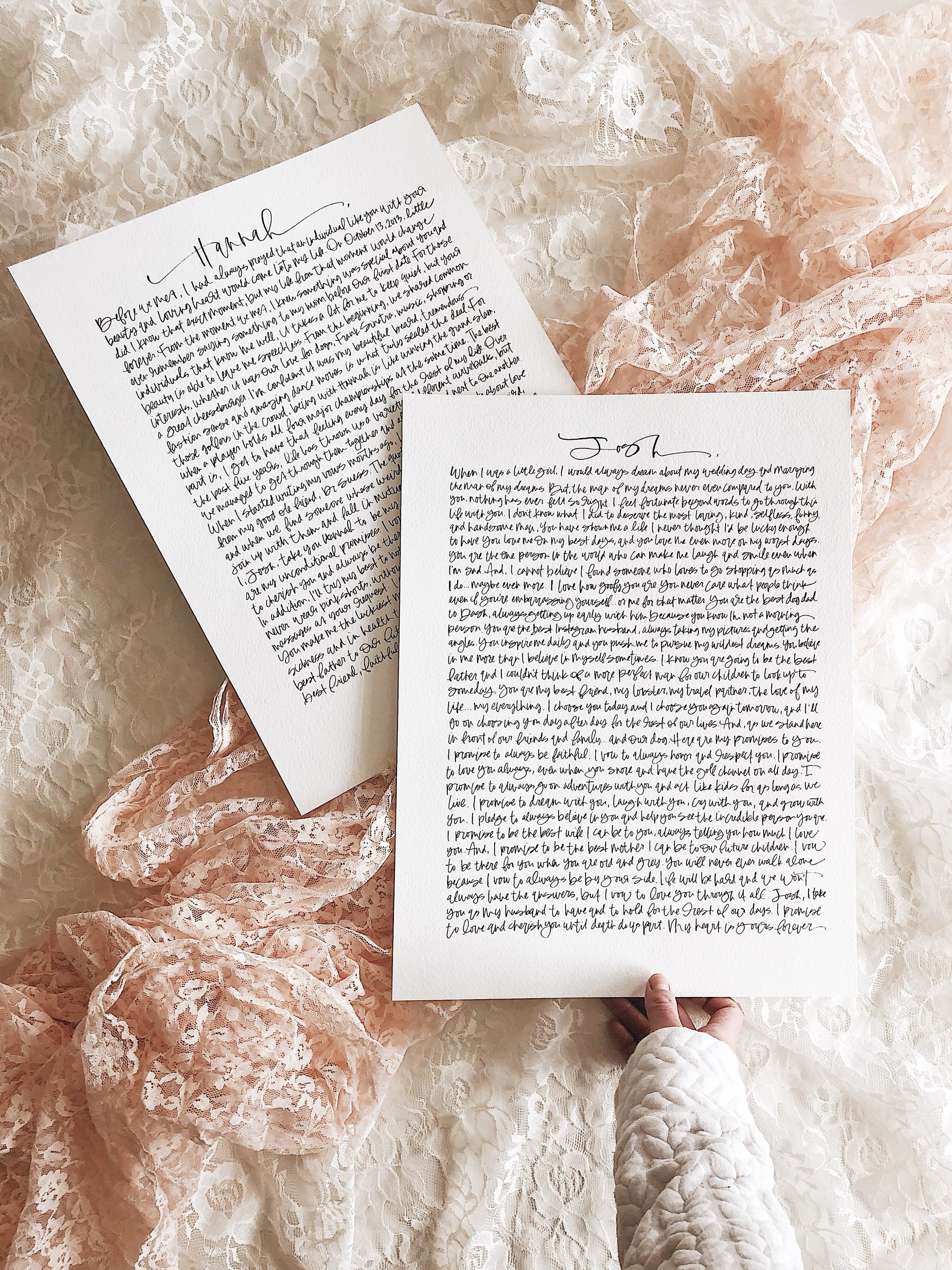CALLIGRAPHY VOWS | Calligraphy Wedding Vows, Hand Lettered Wedding Vows ...