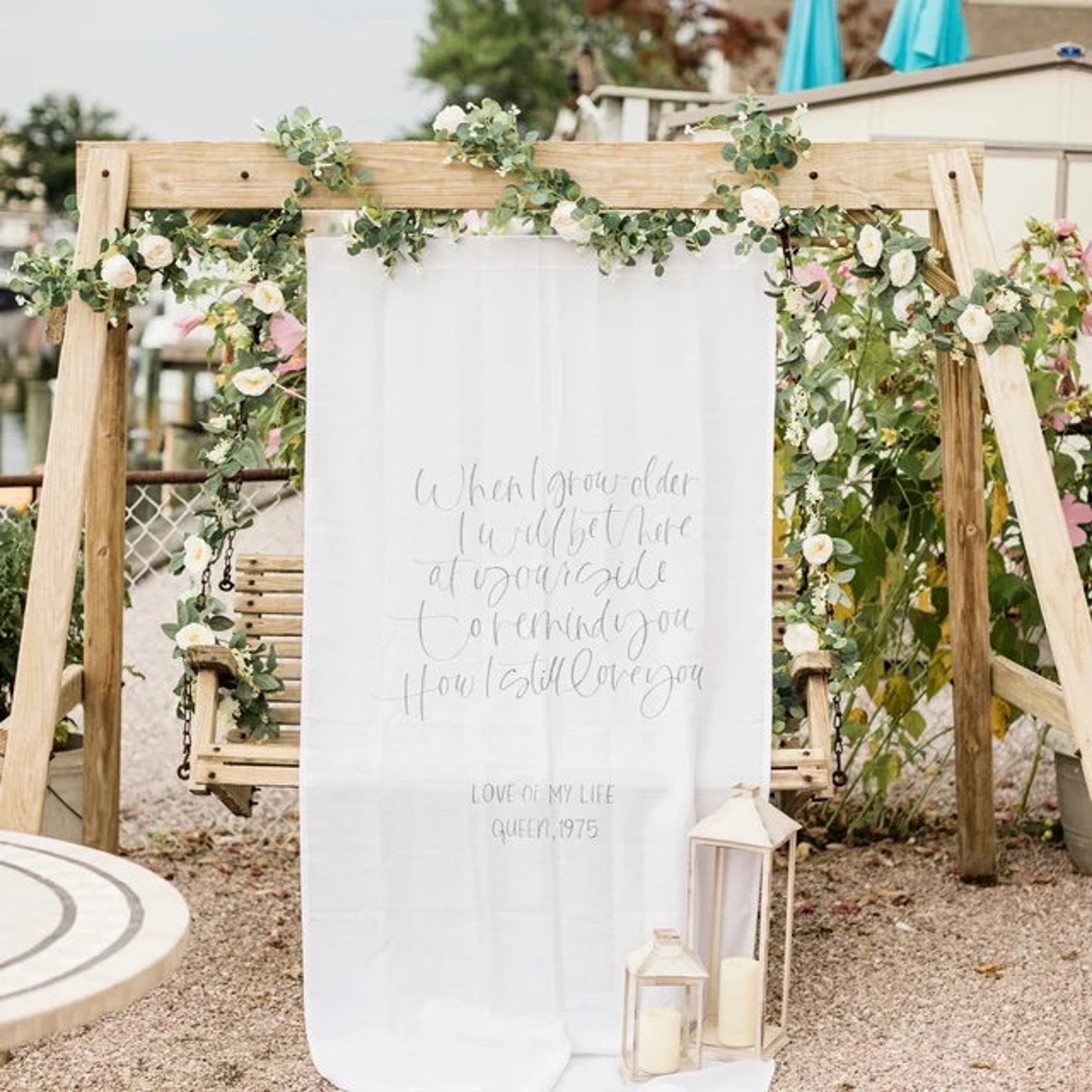 Summer Wedding Fabric Signage, Wedding Ceremony Backdrop - Etsy