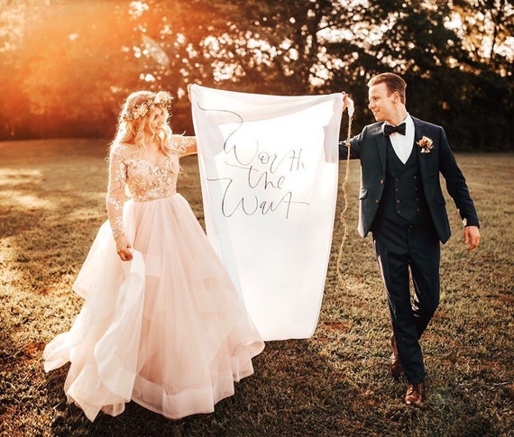 Custom Fabric Calligraphy Banner Wedding Calligraphy | Etsy