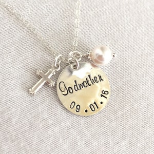Personalized Godmother Necklace, Gift From Goddaughter, Baptism Jewelry ...