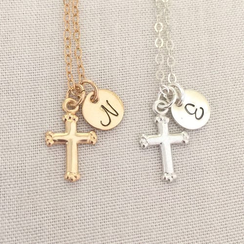 Gold Baby Cross Necklace Baby Girl First Communion Gift | Etsy