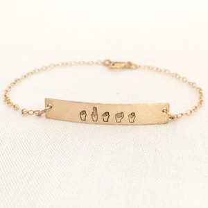 Personalised ASL Bracelet Sign Language Jewelry Name - Etsy