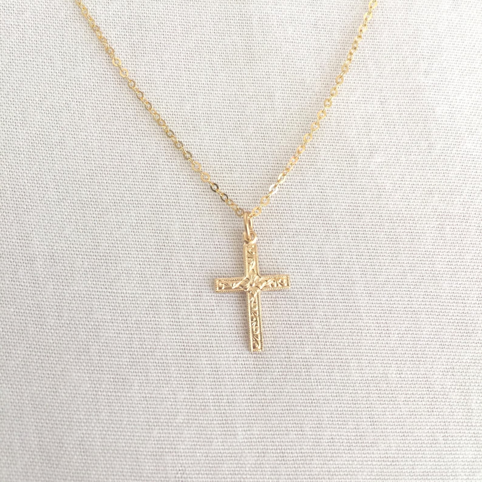 Simple Gold Filled Cross Necklace First Communion Necklace - Etsy Australia