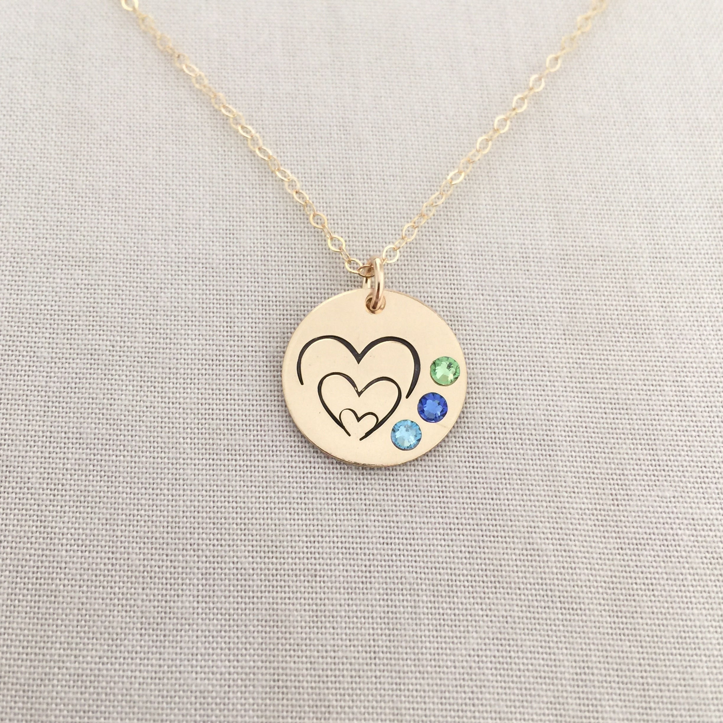 Personalized Three Generations Necklace, Grandma Necklace, Mother's ...