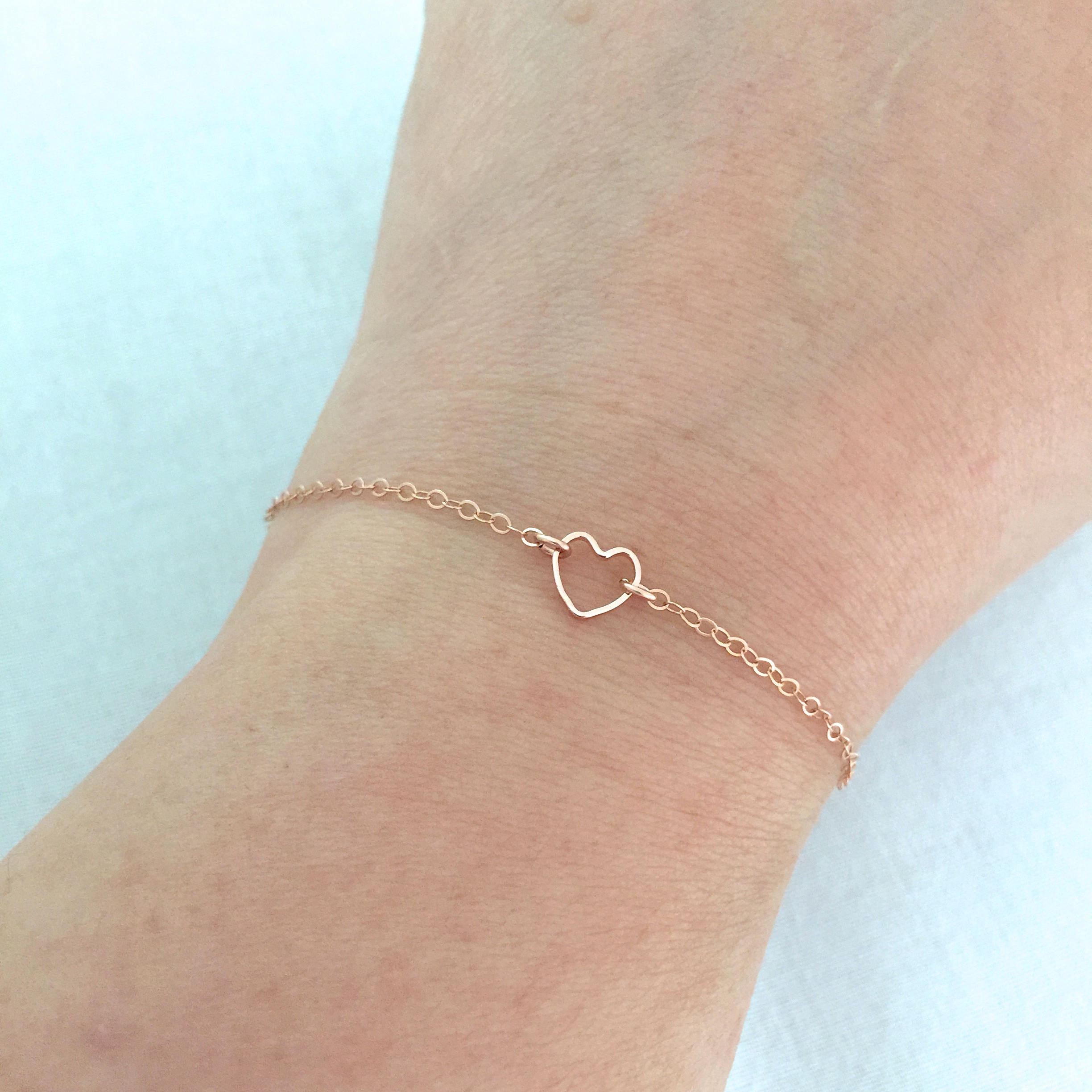 Tiny Rose Gold Heart Bracelet Little Girl Bracelet - Etsy Australia