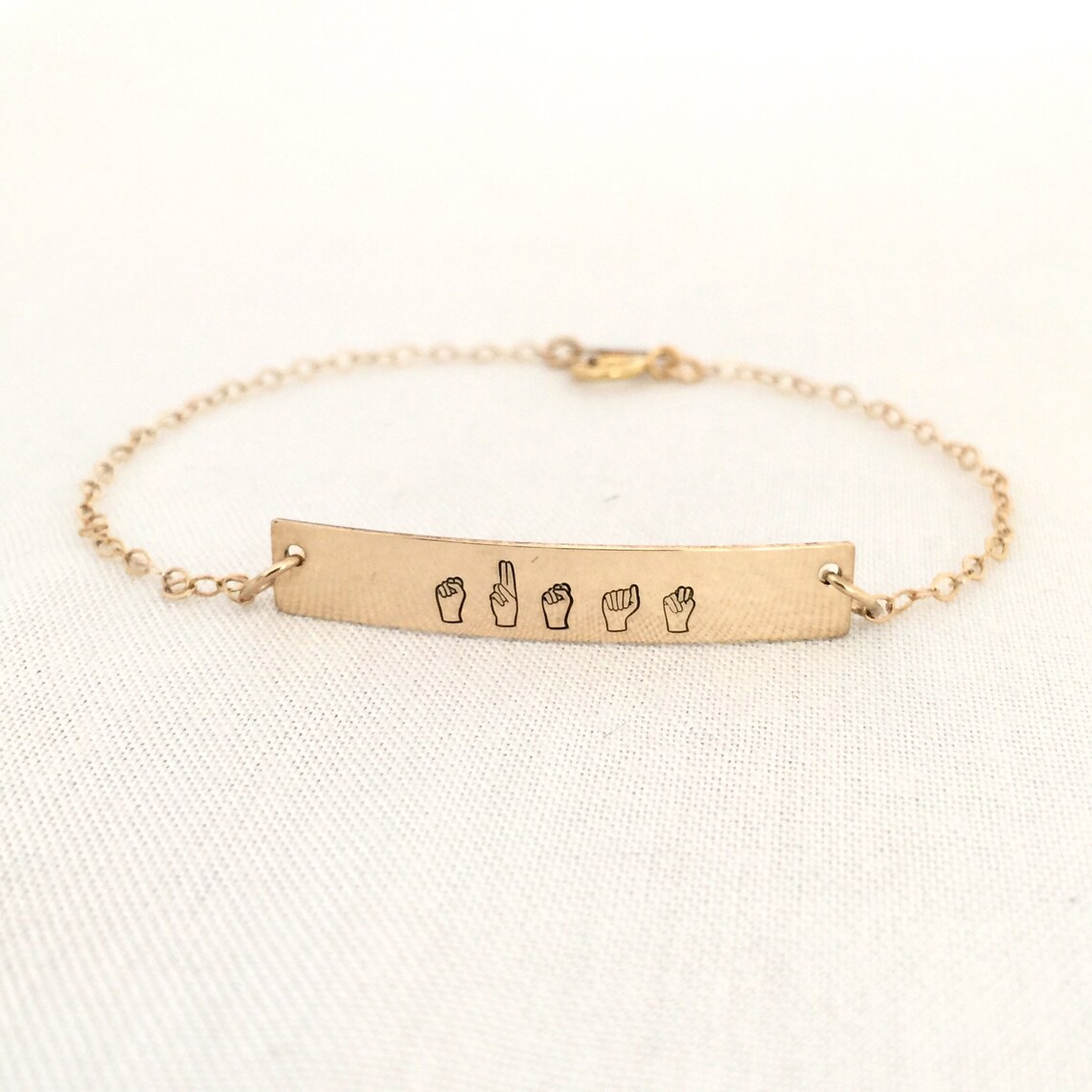 Personalised ASL Bracelet Sign Language Jewelry Name - Etsy