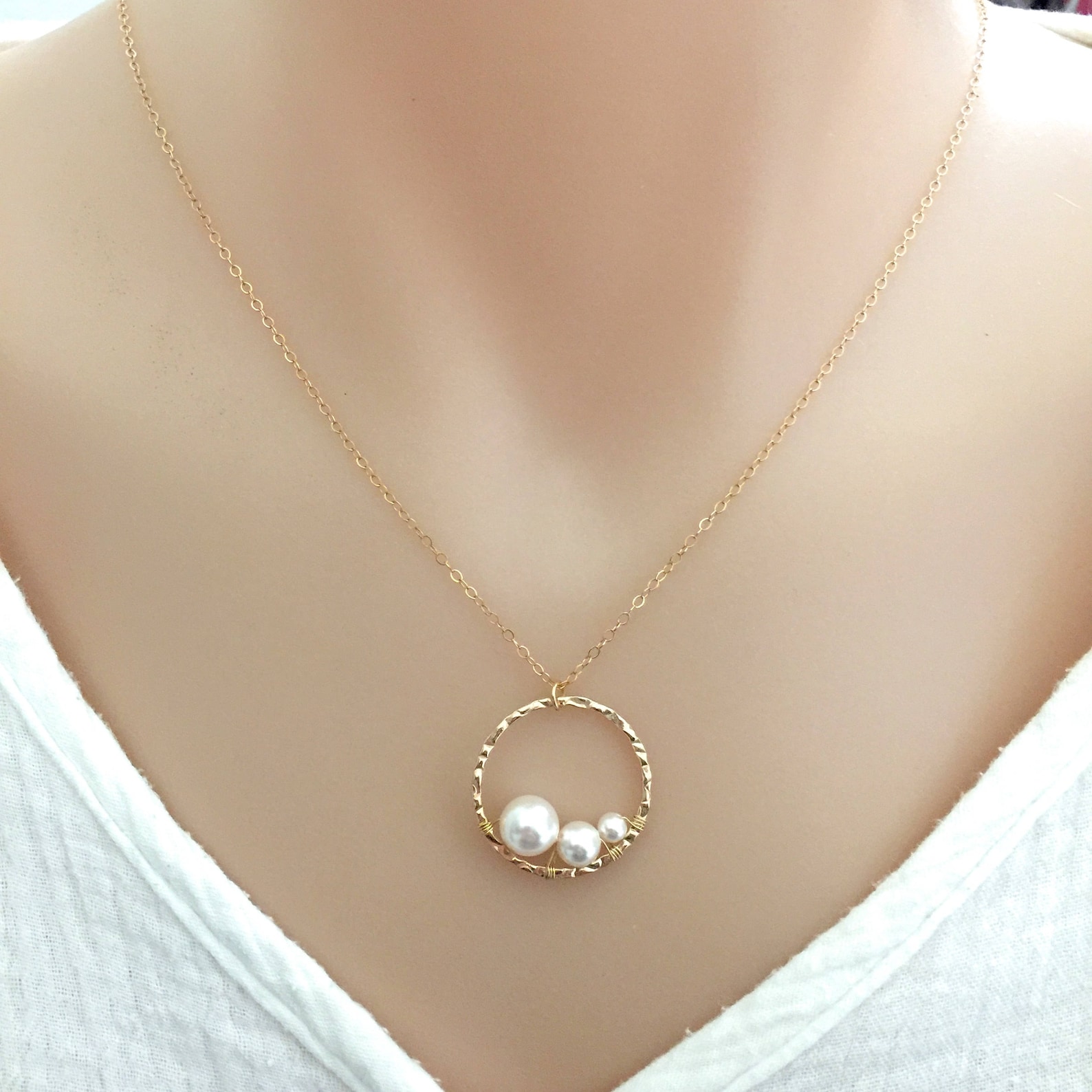 Gold Fill Mother of the Bride Necklace Three Generations - Etsy