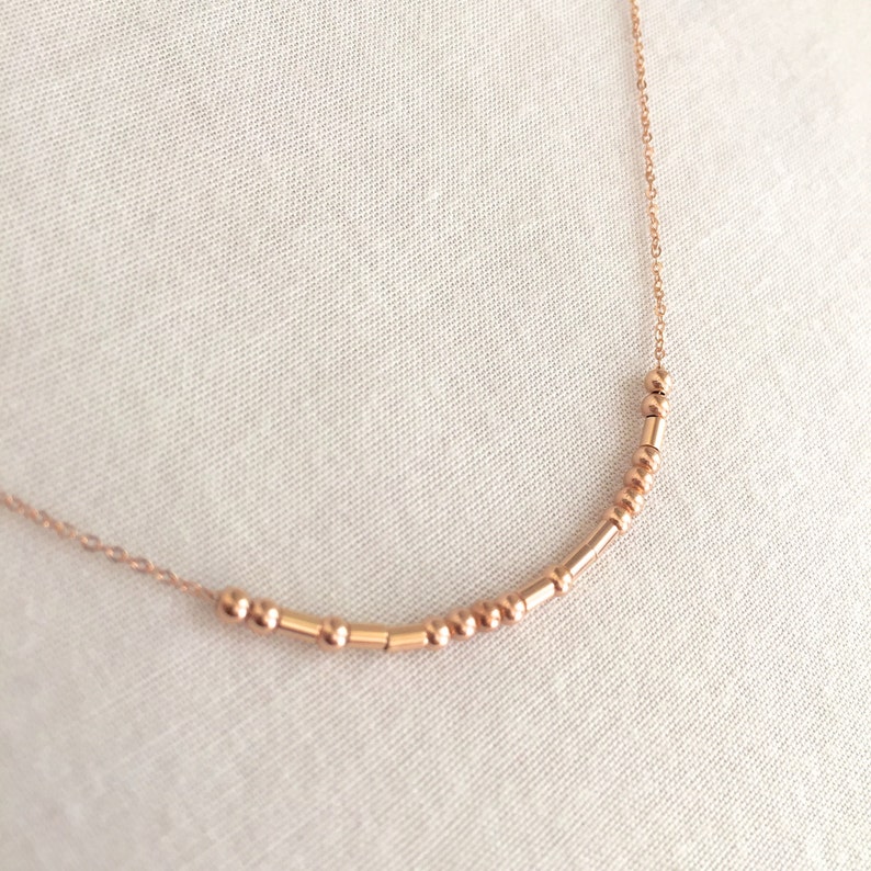 Rose Gold Morse Code Necklace Sister Necklace Secret | Etsy