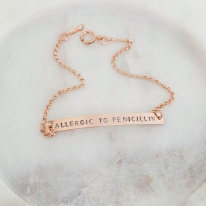 Rose Gold Medical ID Bracelet, Medical Alert Jewelry, Type 1 Diabetes ...