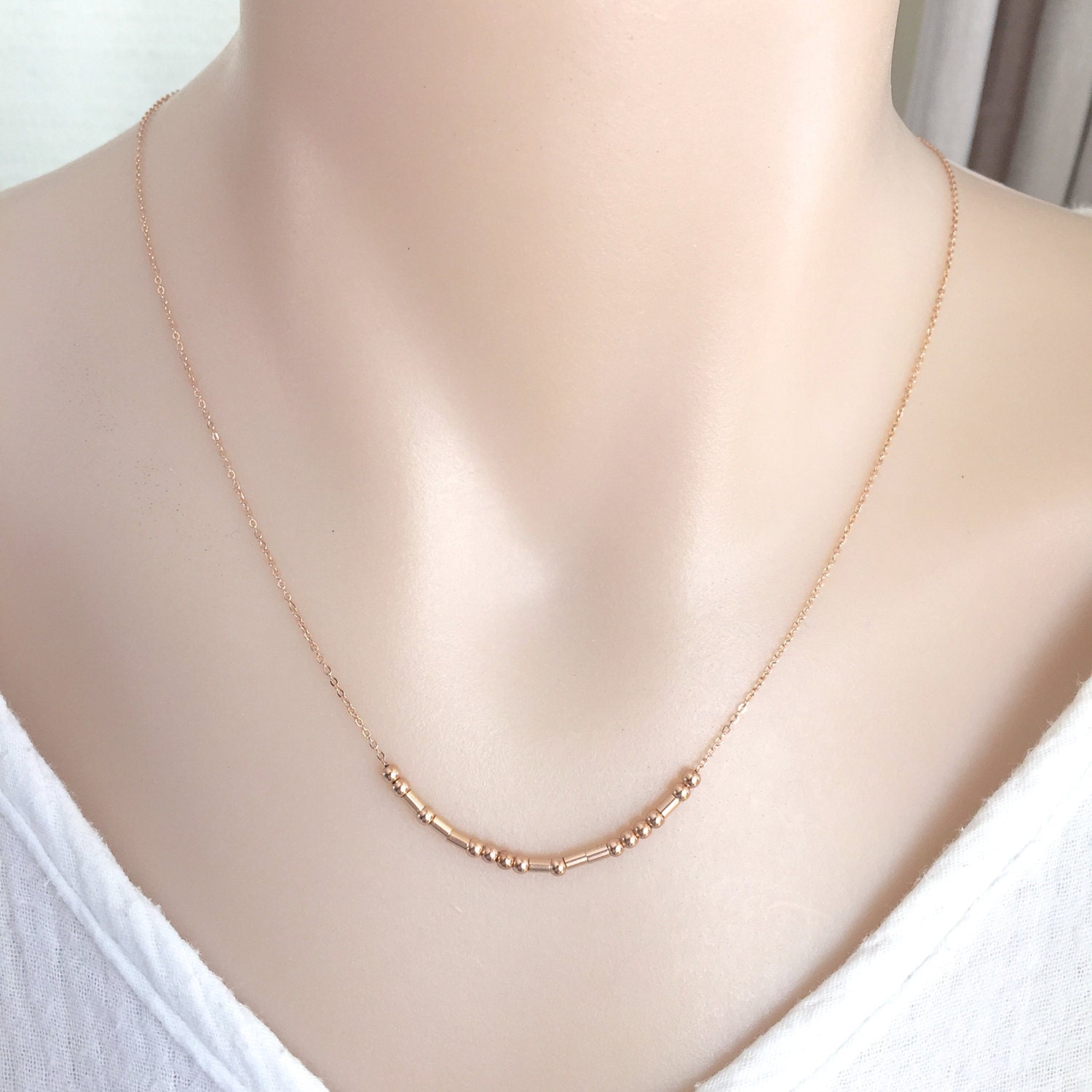 Rose Gold Morse Code Necklace Sister Necklace Secret | Etsy