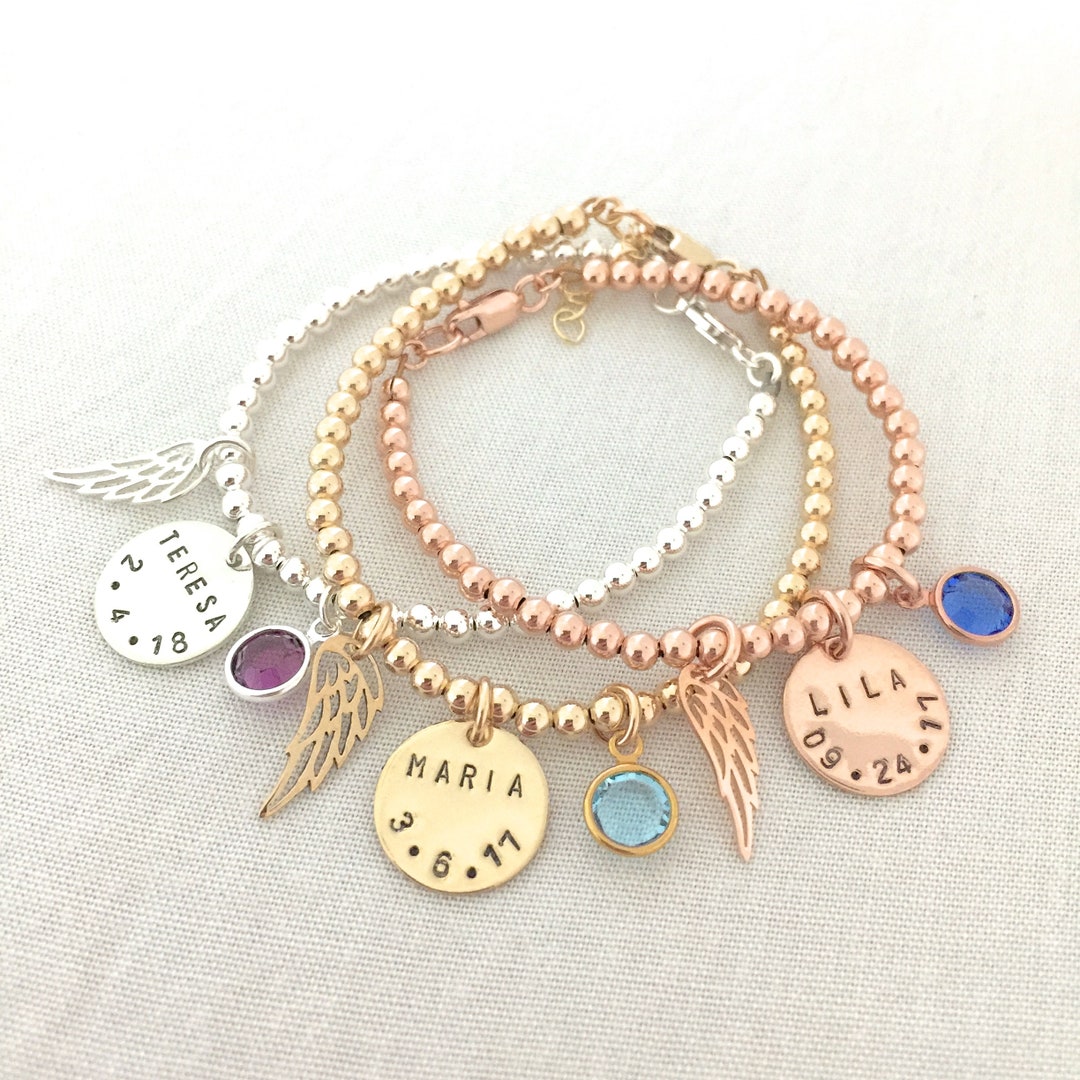 Personalised Infant Loss Bracelet, Baby Memorial Gift, Memorial Jewelry ...