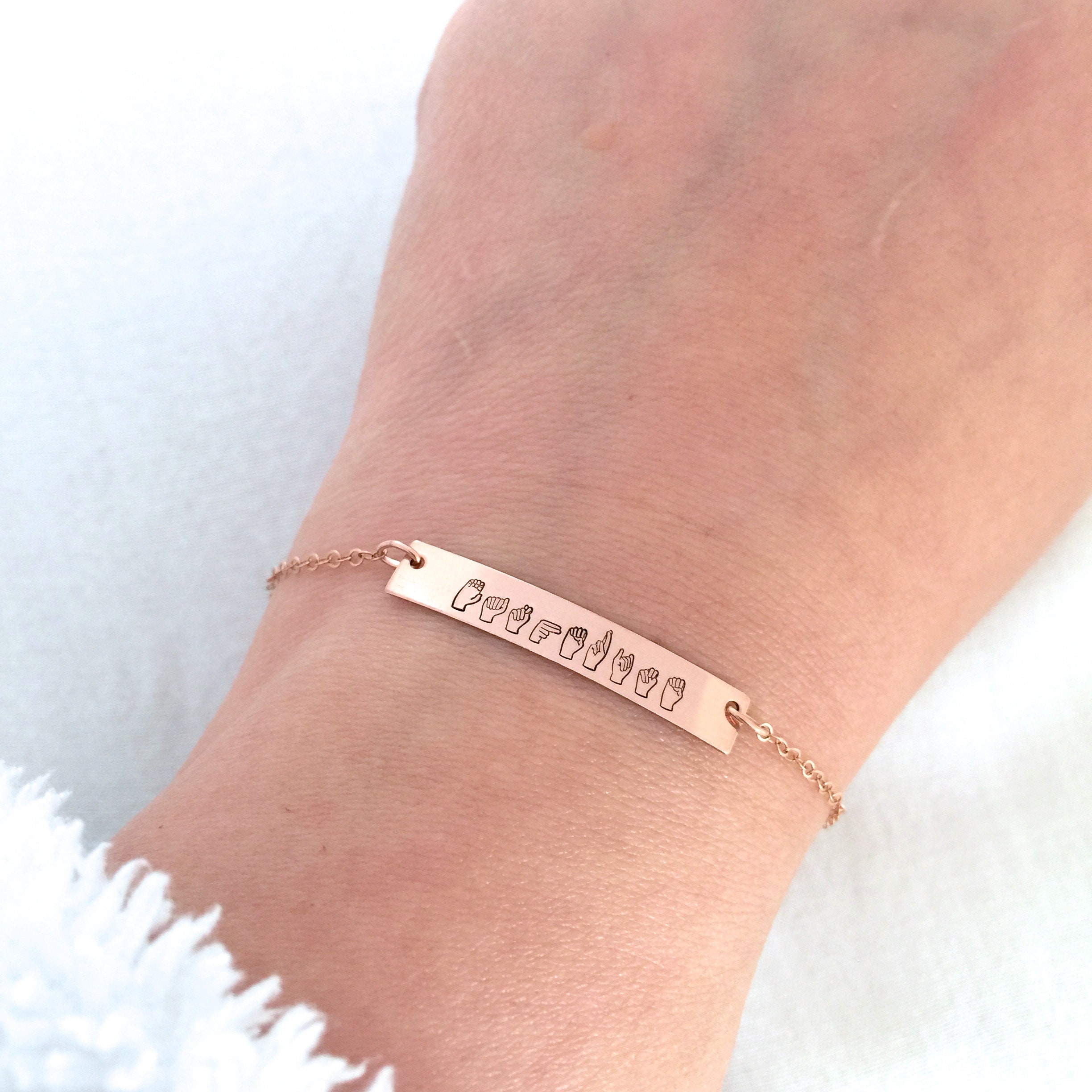 Personalised ASL Bracelet Sign Language Jewelry Name | Etsy