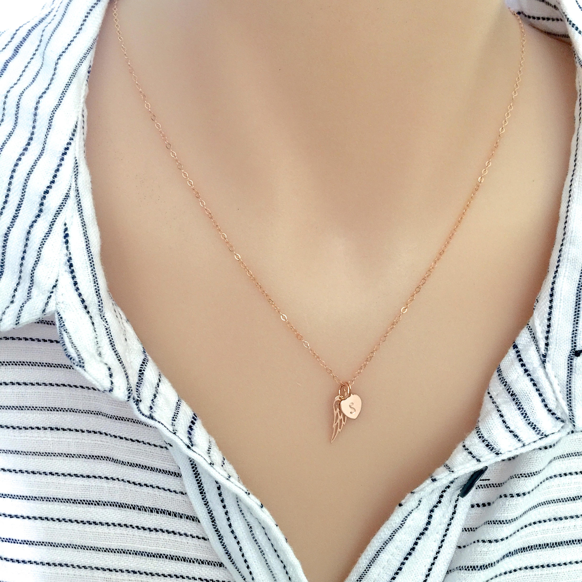 Rose Gold Angel Wing Necklace, Mother of an Angel, Infant Loss Necklace ...