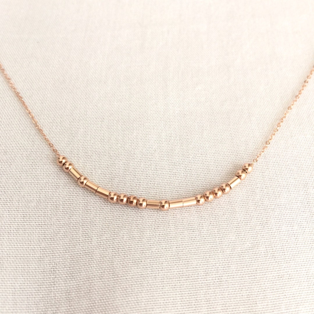 Rose Gold Morse Code Necklace, Sister Necklace, Secret Message, Hidden ...