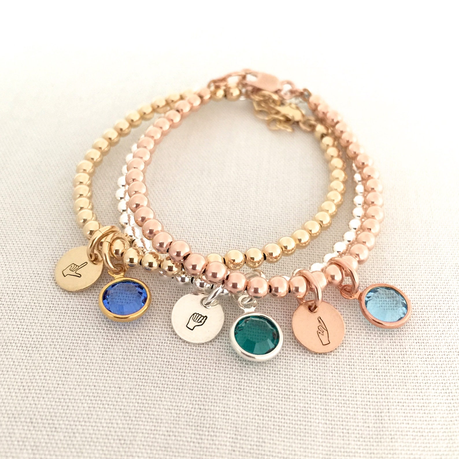 Personalised Sign Language Bracelet ASL Jewelry Initial - Etsy