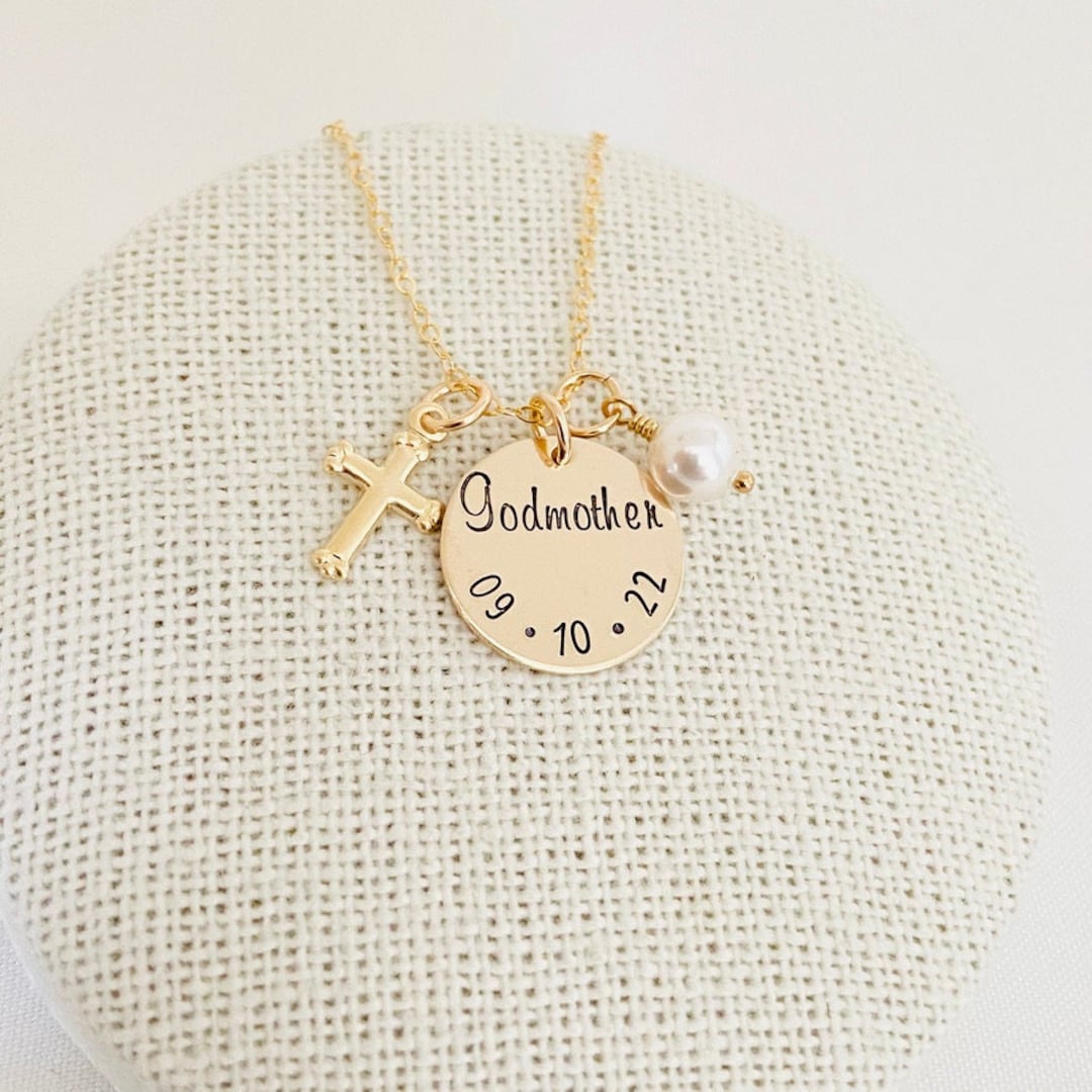 Personalized Godmother Necklace, Gift From Goddaughter, Baptism Jewelry ...