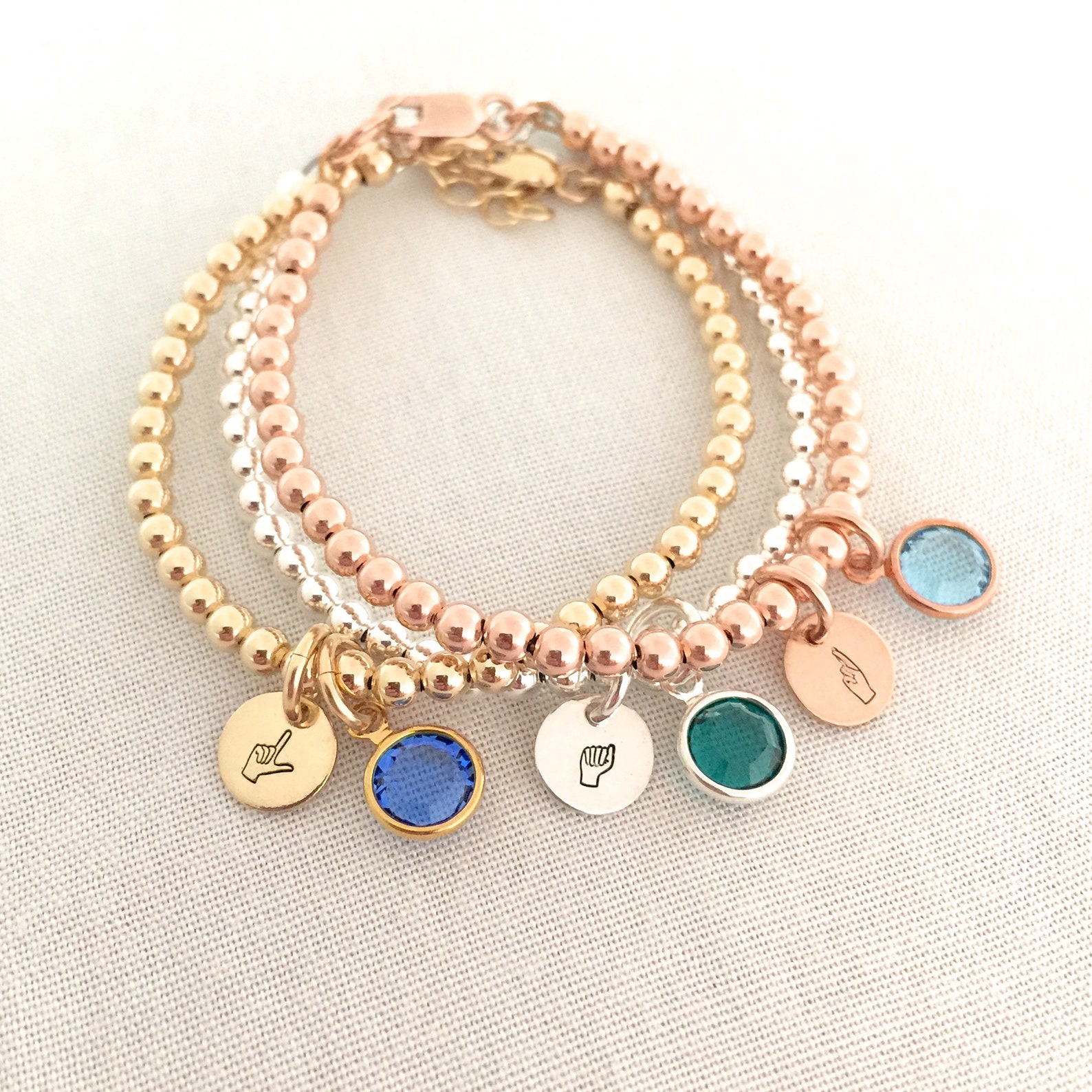 Personalised Sign Language Bracelet ASL Jewelry Initial - Etsy