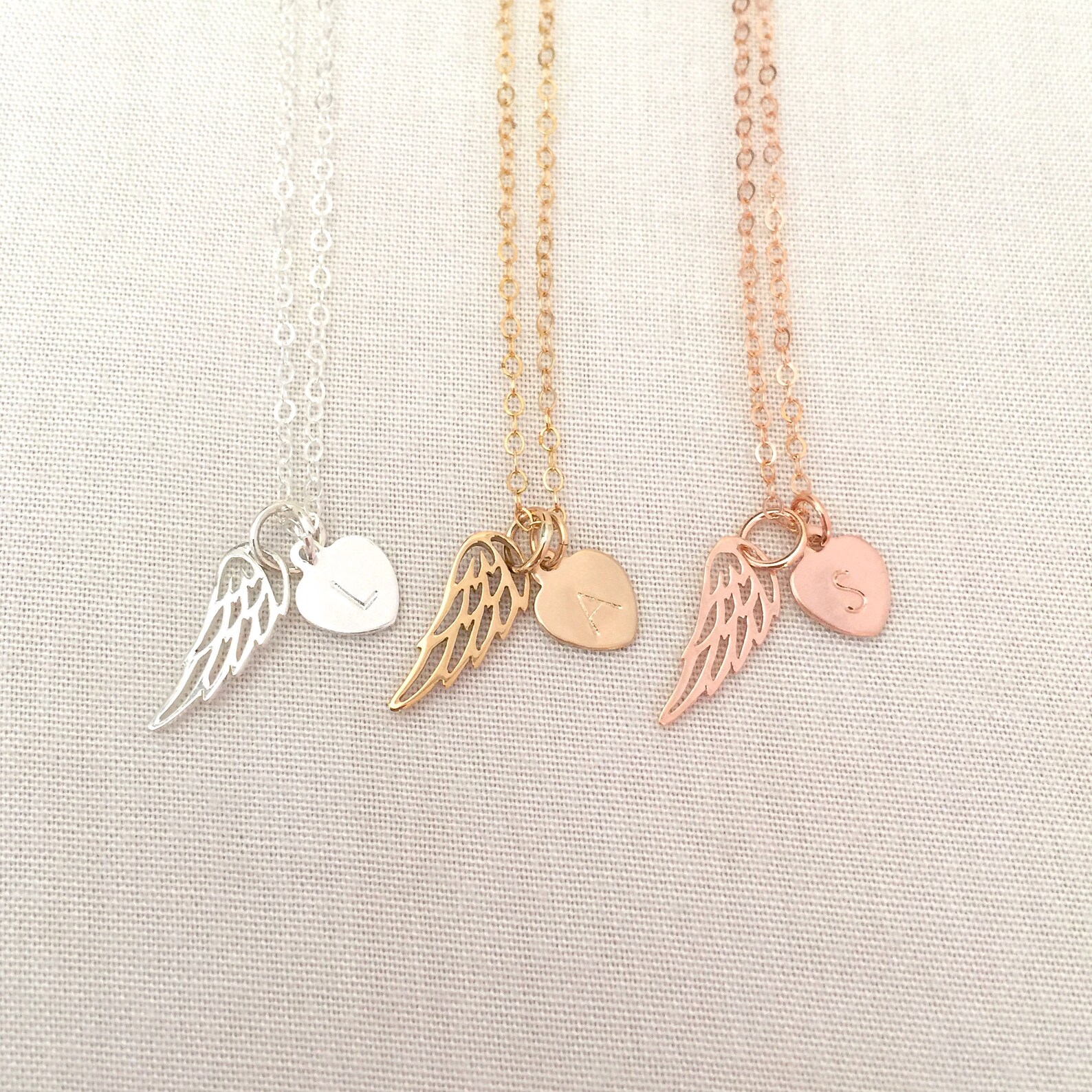 Rose Gold Angel Wing Necklace Mother of an Angel Infant Loss | Etsy